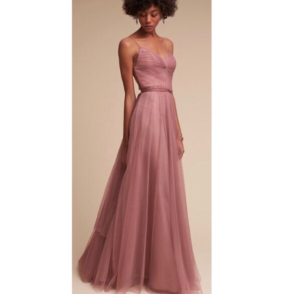 BHLDN | Dresses | Watters X Bhldn Tinsley 2 Pink Rose Tulle Maxi Formal ...